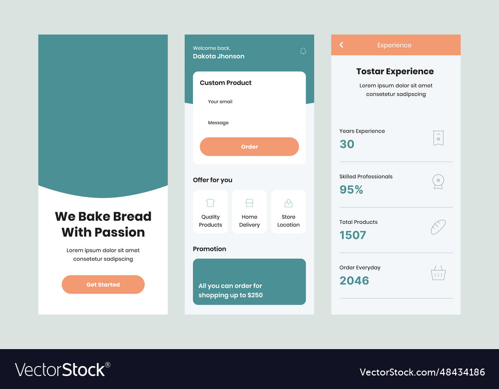 Baking ui design template Royalty Free Vector Image Baking ui design template Royalty Free Vector Image