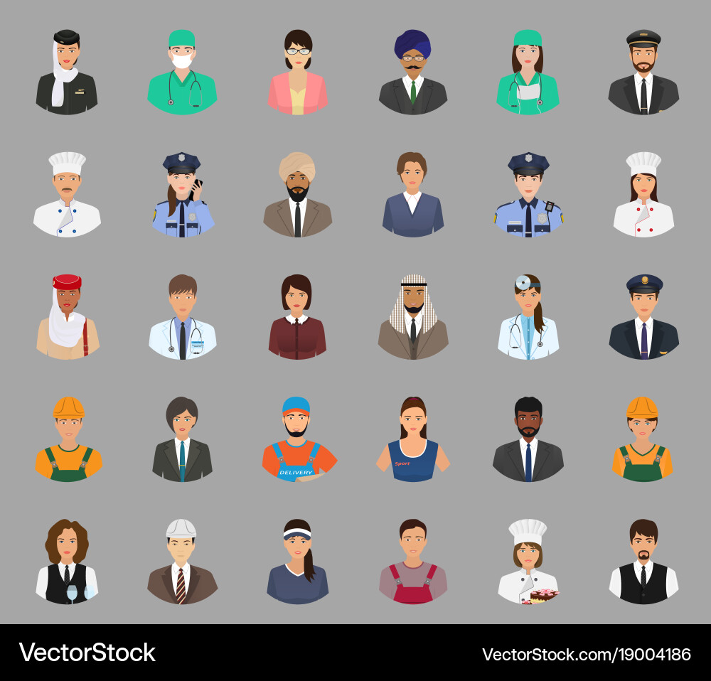 Big set of people avatars with different Vector Image