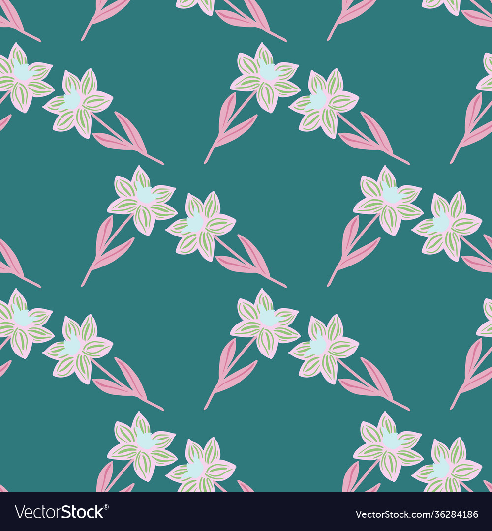 Botanic seamless pattern in doodle hand drawn Vector Image