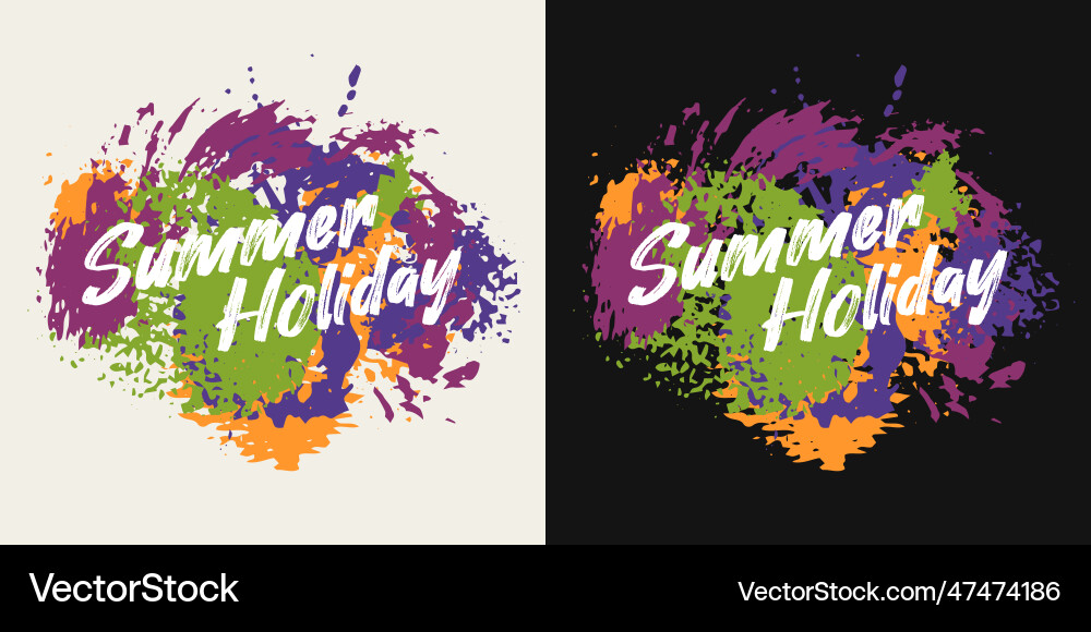Colorful label with text paint splatter smudges Vector Image