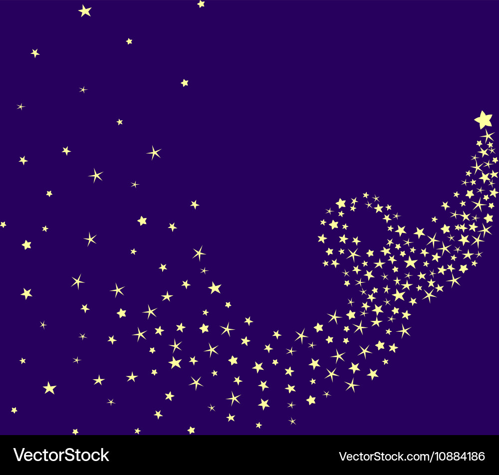 Comet in the blue sky stardust night star Vector Image