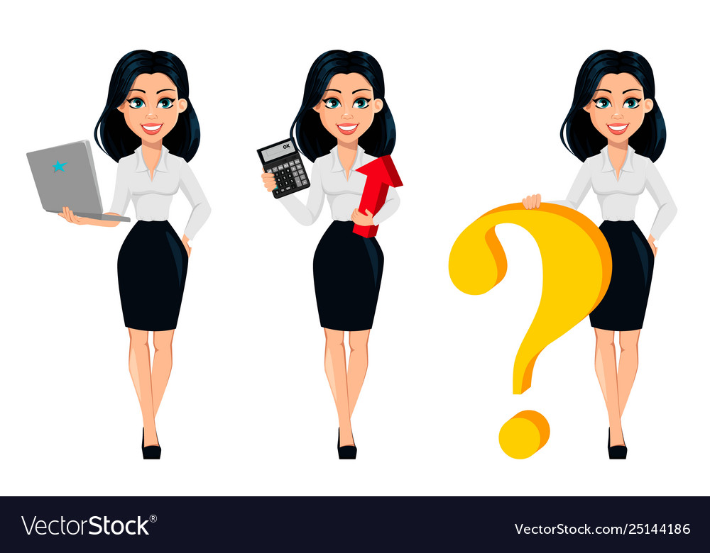 Concept modern young business woman set Royalty Free Vector Concept modern young business woman set Royalty Free Vector