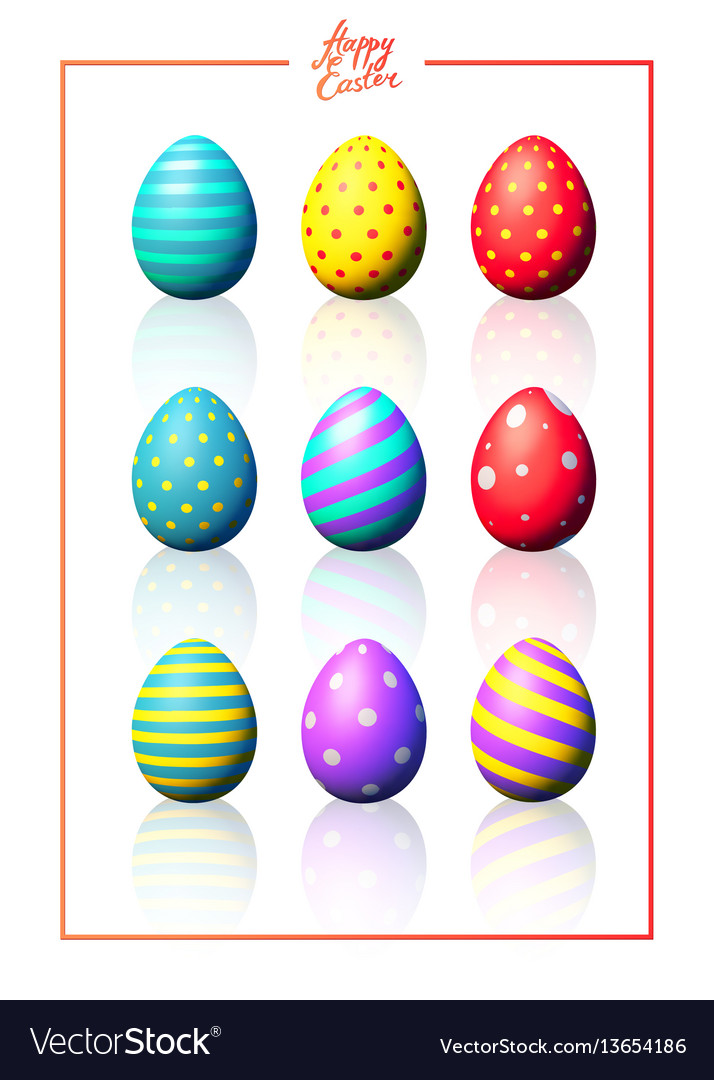Easter eggs set Royalty Free Vector Image - VectorStock