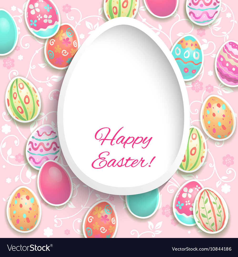 Easter frame with eggs Royalty Free Vector Image