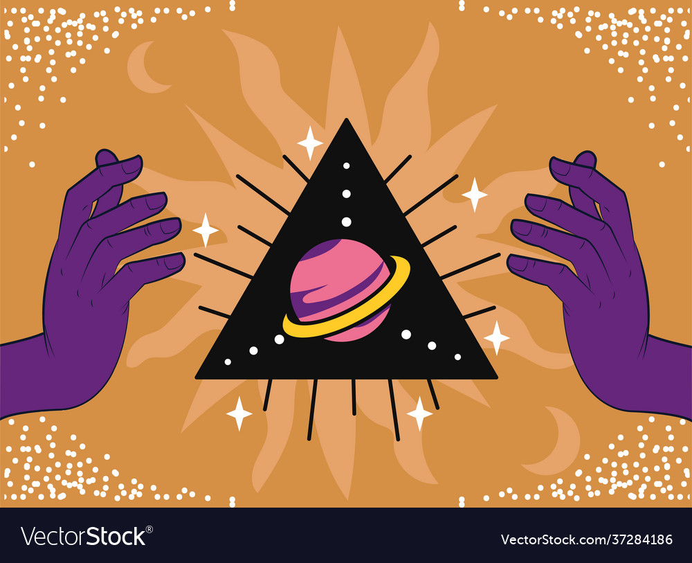 Esoteric planet triangle Royalty Free Vector Image