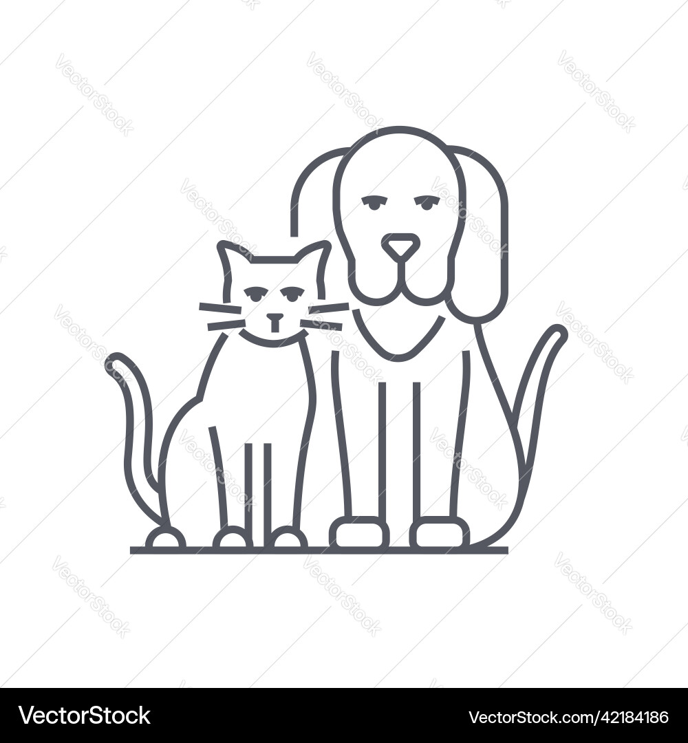 Favorite pets - modern black line design style Vector Image
