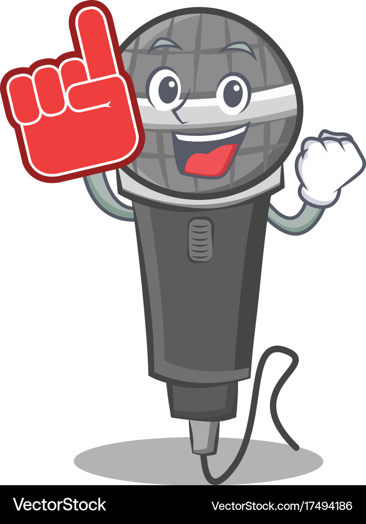 Foam finger microphone cartoon character design Vector Image