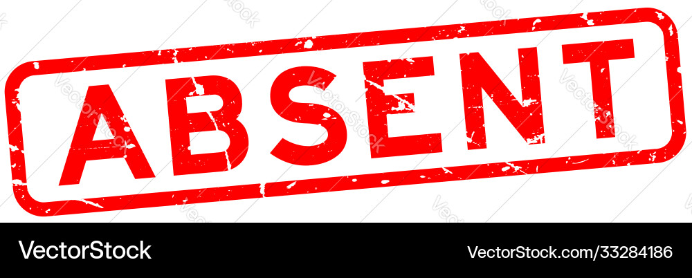 Grunge absent word square rubber seal stamp Vector Image