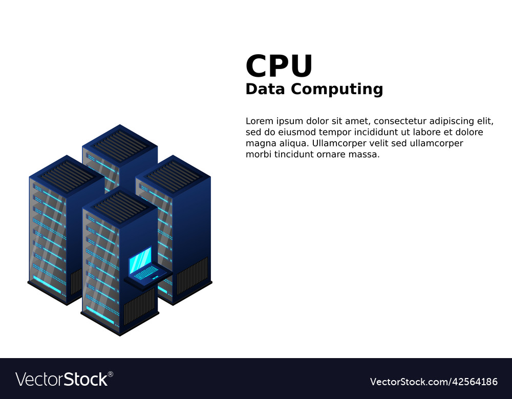 Mainframe powered server high technology concept Vector Image