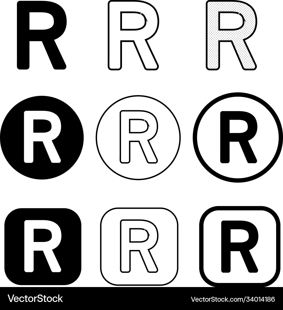 Registered trademark icon symbol sign Royalty Free Vector