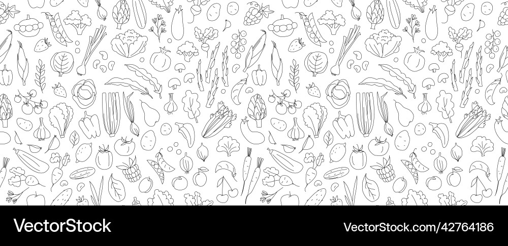 Seamless background pattern of organic farm fresh Vector Image