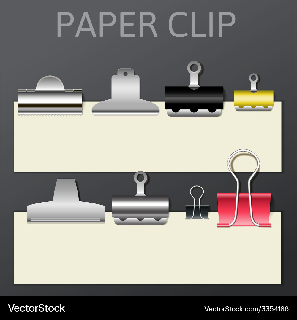 Set of different paper clips for your design Vector Image