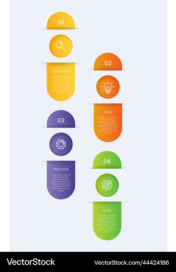 Vertical infographic design with icons and 4 Vector Image