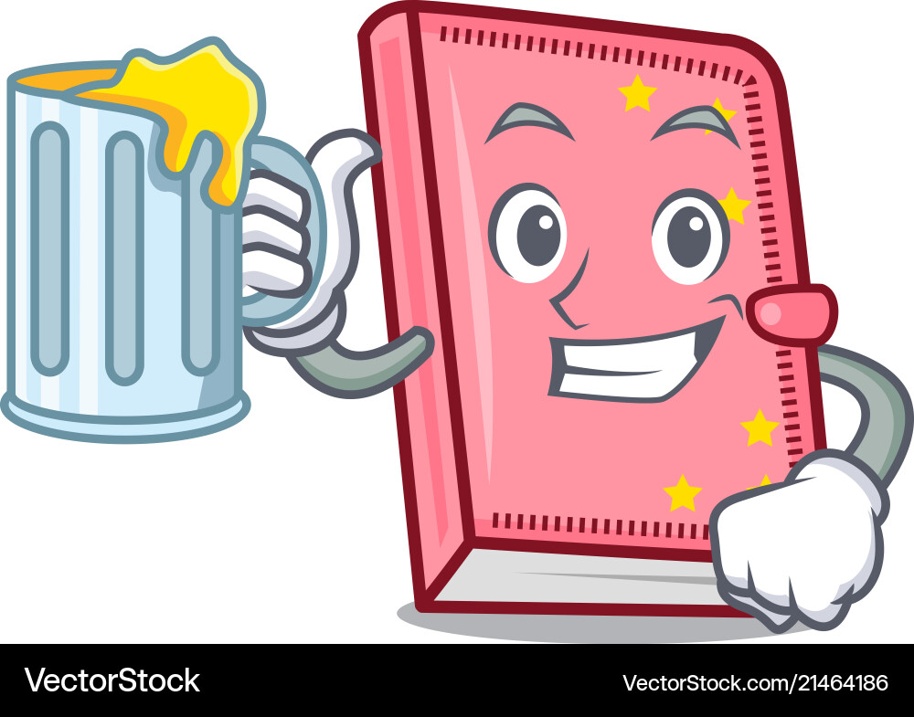 With juice diary mascot cartoon style Royalty Free Vector