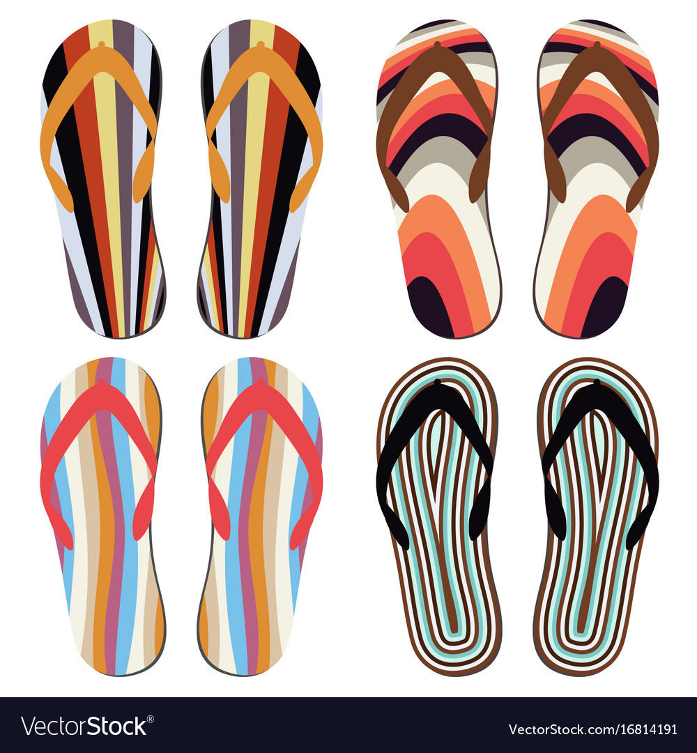 Colorful summer flip flops Royalty Free Vector Image