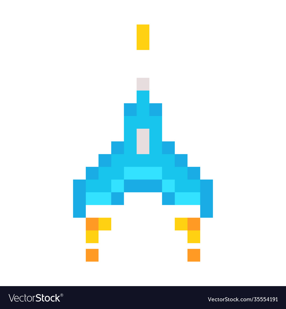 Computer game spaceship Royalty Free Vector Image