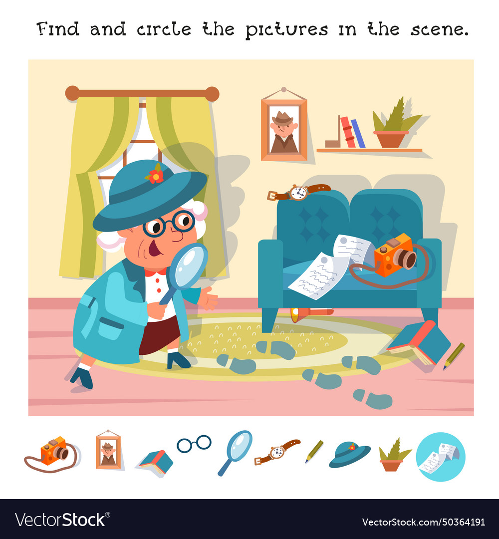 Find the hidden objects in picture Royalty Free Vector Image
