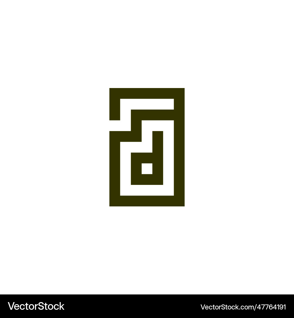 Letter d in a square geometric symbol simple logo Vector Image