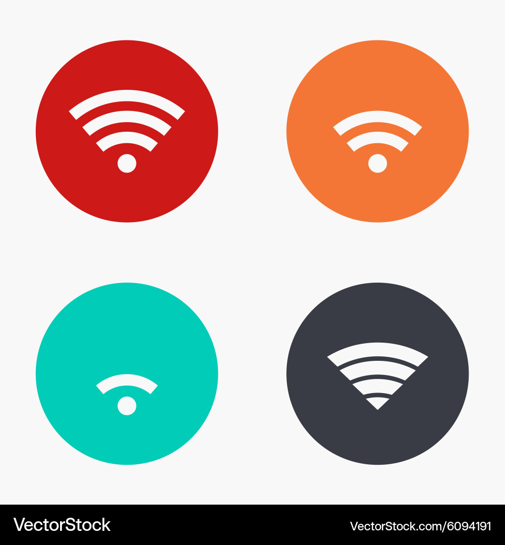 Modern wi fi colorful icons set Royalty Free Vector Image
