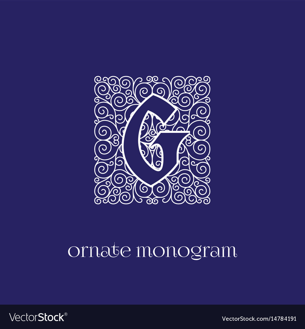 Monogram g Royalty Free Vector Image - VectorStock