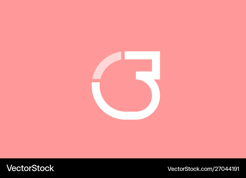 Pink white number 6 for logo icon design Vector Image