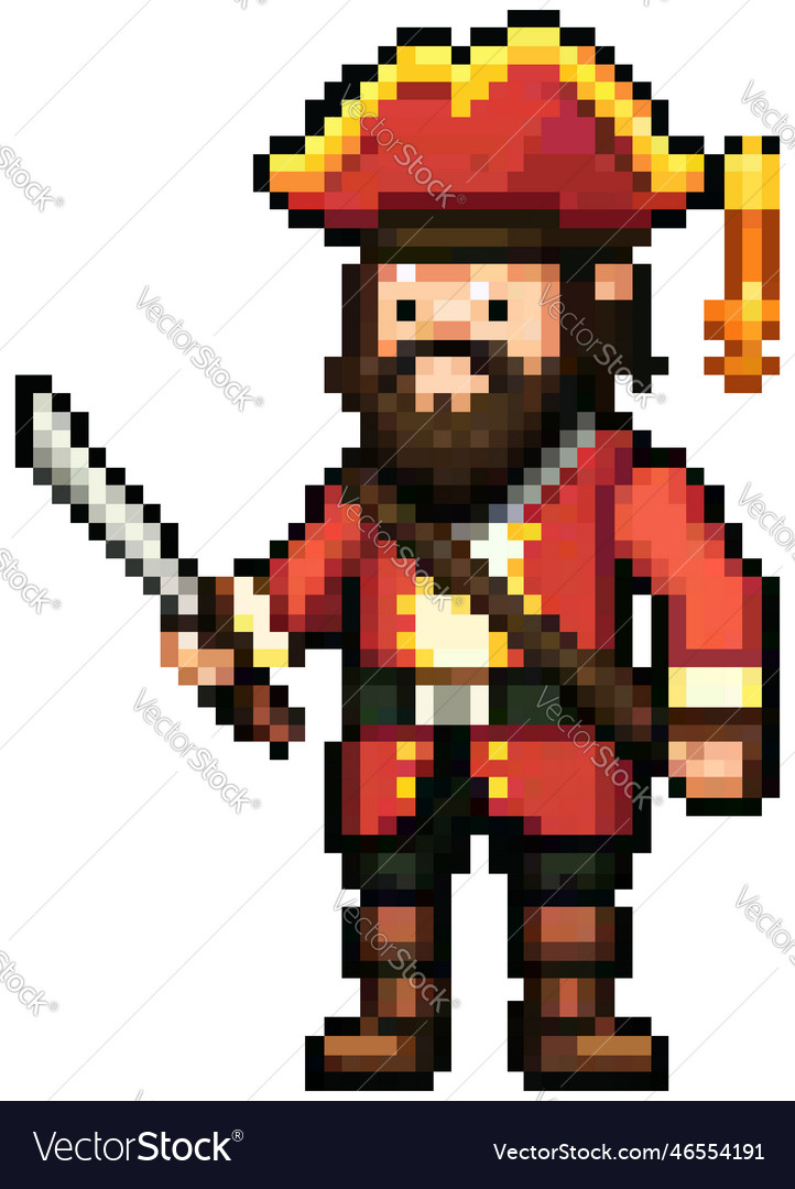 Pixel pirate Royalty Free Vector Image - VectorStock