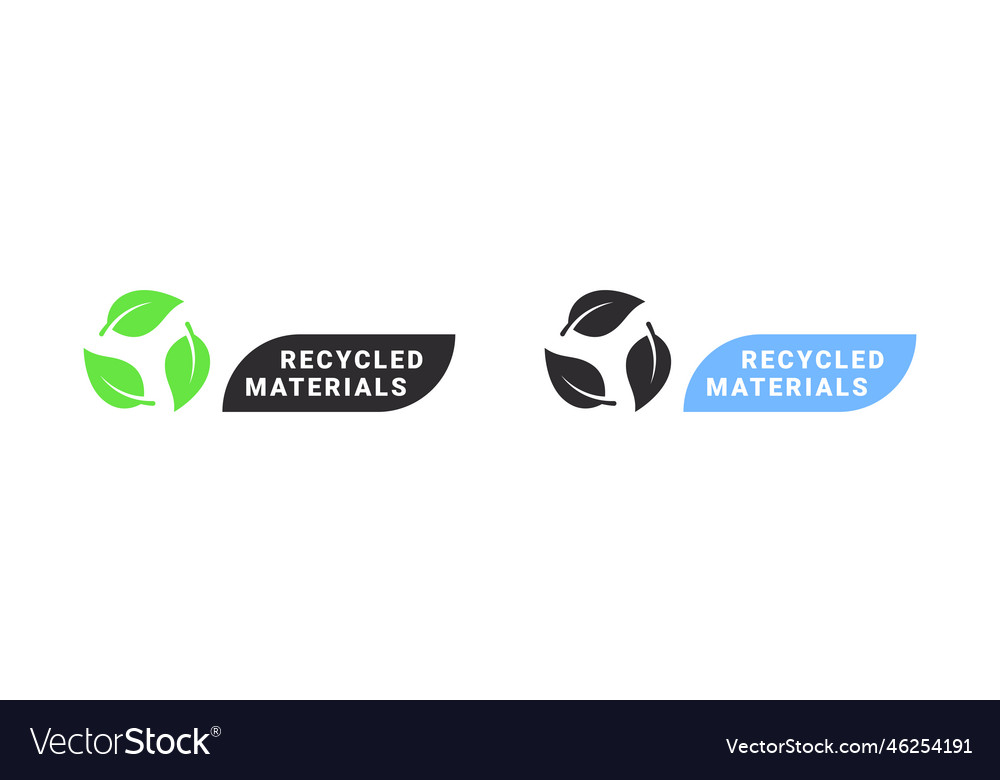 Recycled materials signs made from Royalty Free Vector Image