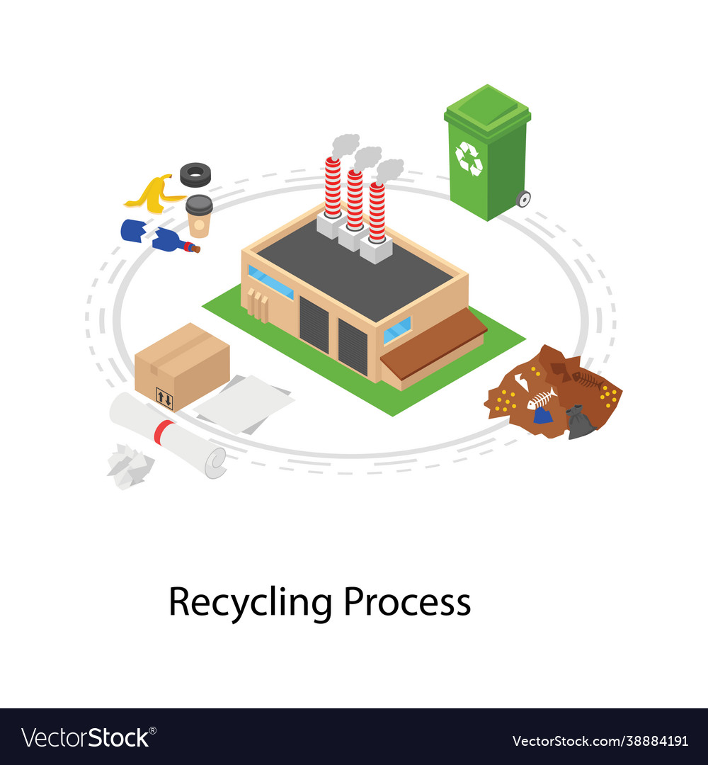 Recycling process Royalty Free Vector Image - VectorStock
