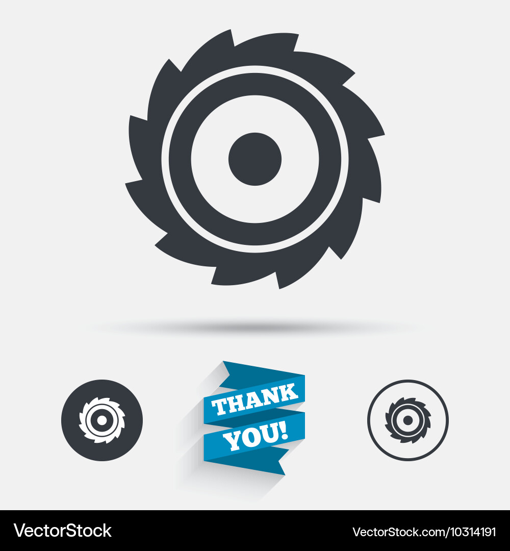 Saw circular wheel sign icon Cutting blade Vector Image