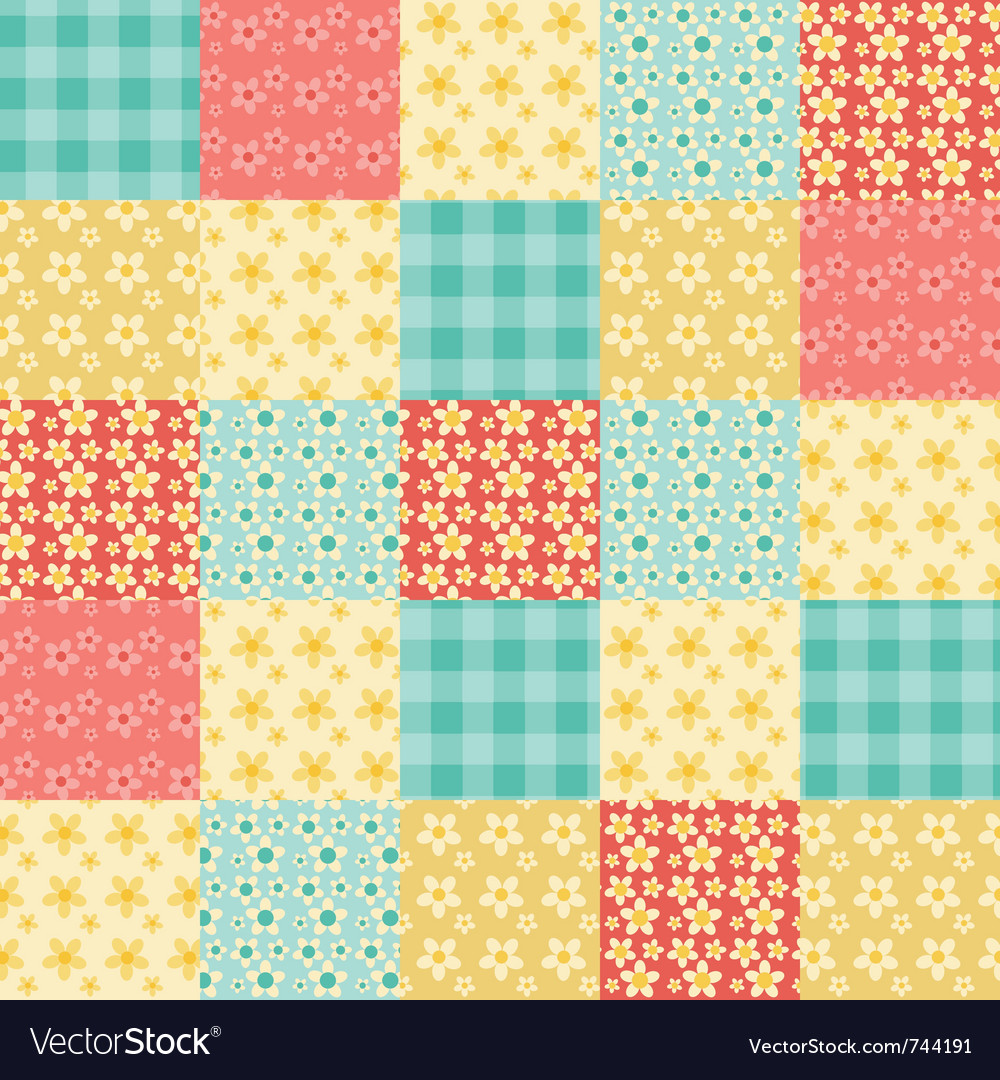 Seamless patchwork pattern Royalty Free Vector Image