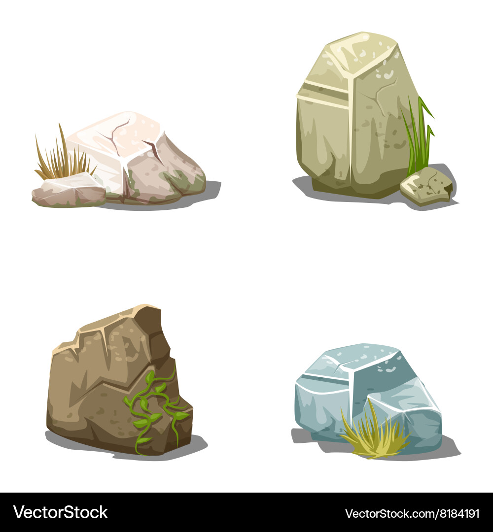 Set of cartoon stones Royalty Free Vector Image