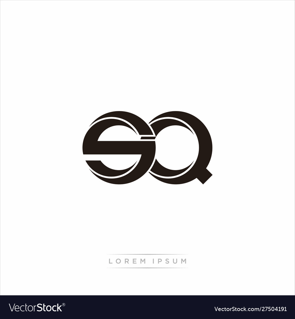 Sq initial letter split lowercase modern monogram Vector Image