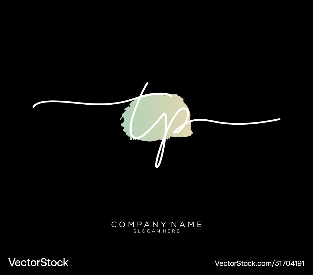 Tp initial handwriting logo design Royalty Free Vector Image