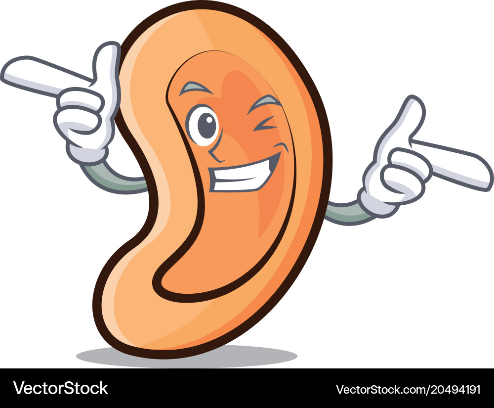 Wink ear character cartoon style Royalty Free Vector Image