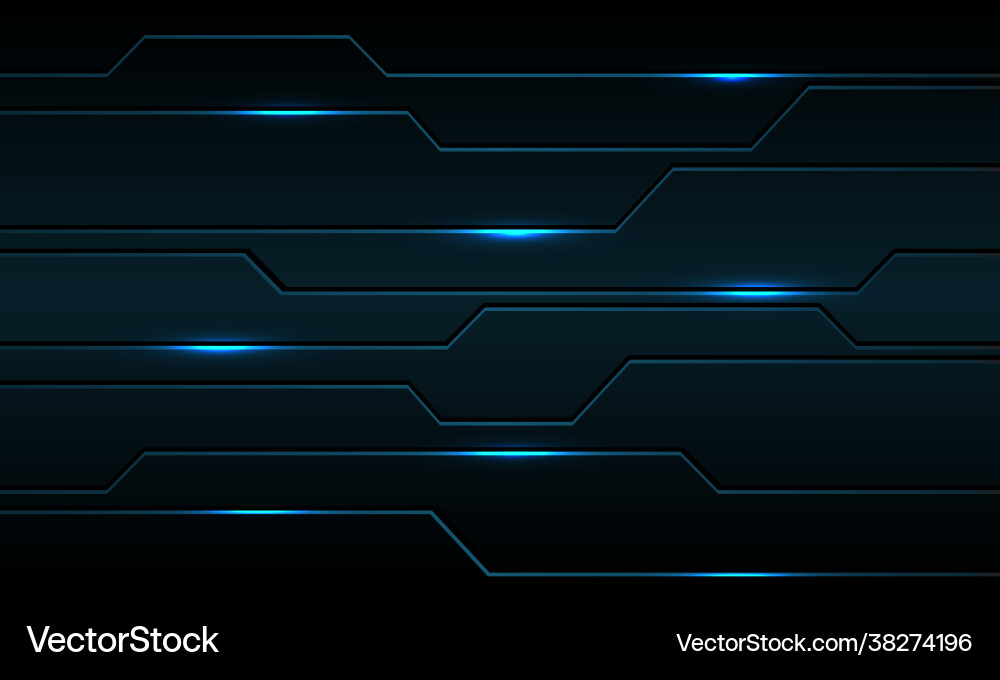 Abstract blue metallic black line circuit cyber Vector Image