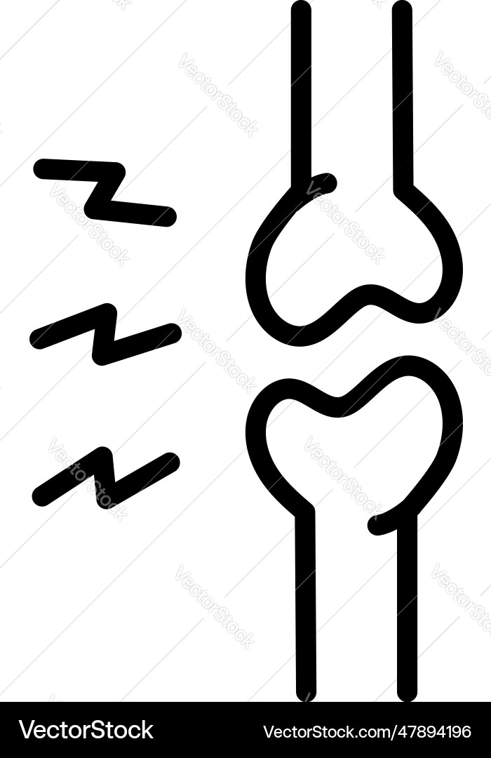 Arthritis knee joint pain pixel perfect line icon Vector Image