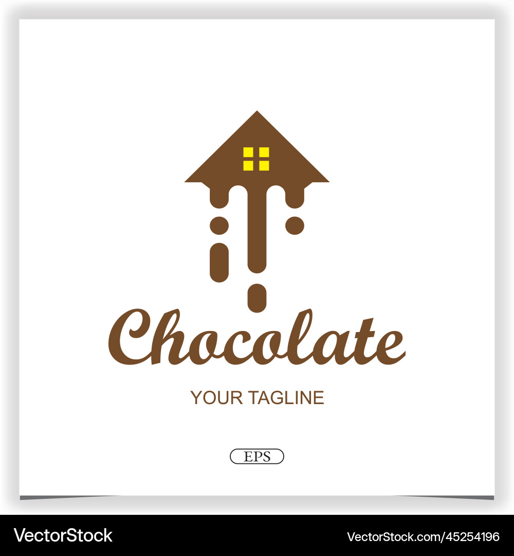Chocolate house logo design premium elegant Vector Image
