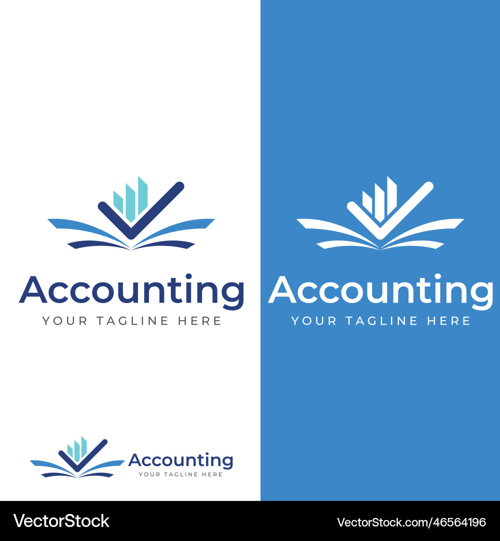 Financial accounting logo with check mark for Vector Image