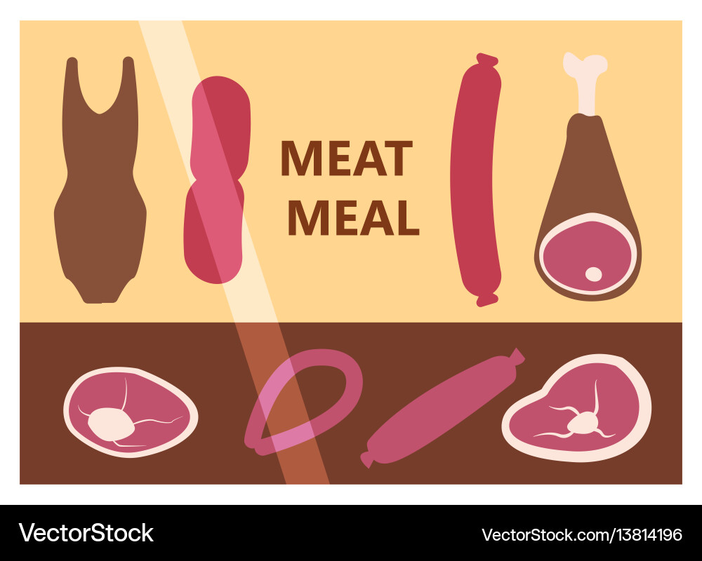 Flat design restaurant meat butcher shop facade Vector Image