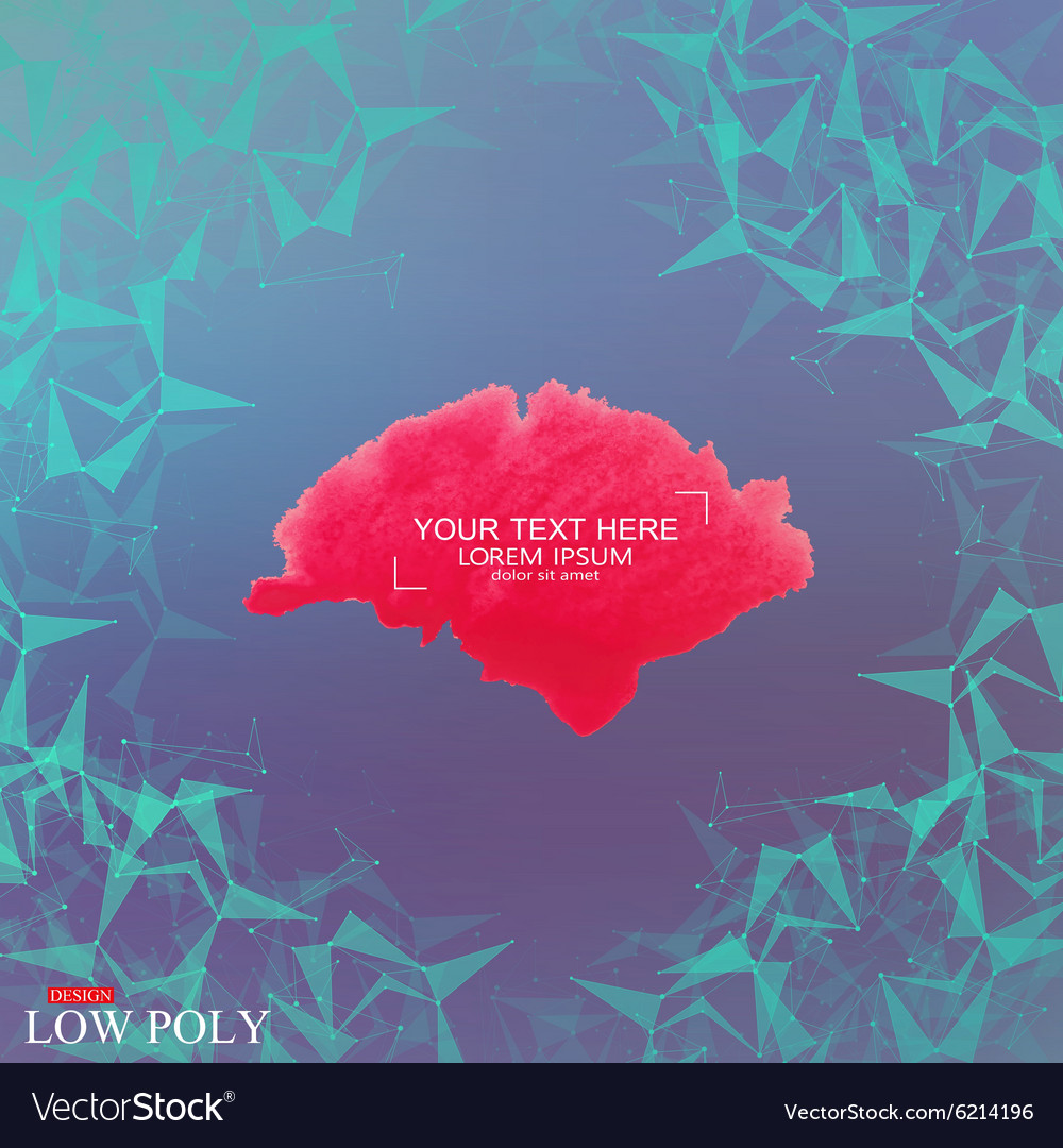 Polygonal Abstract Background Low Poly Molecule Vector Image