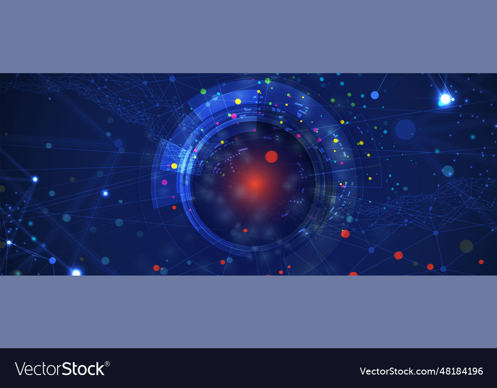 Quantum processing deep learning artificial Vector Image