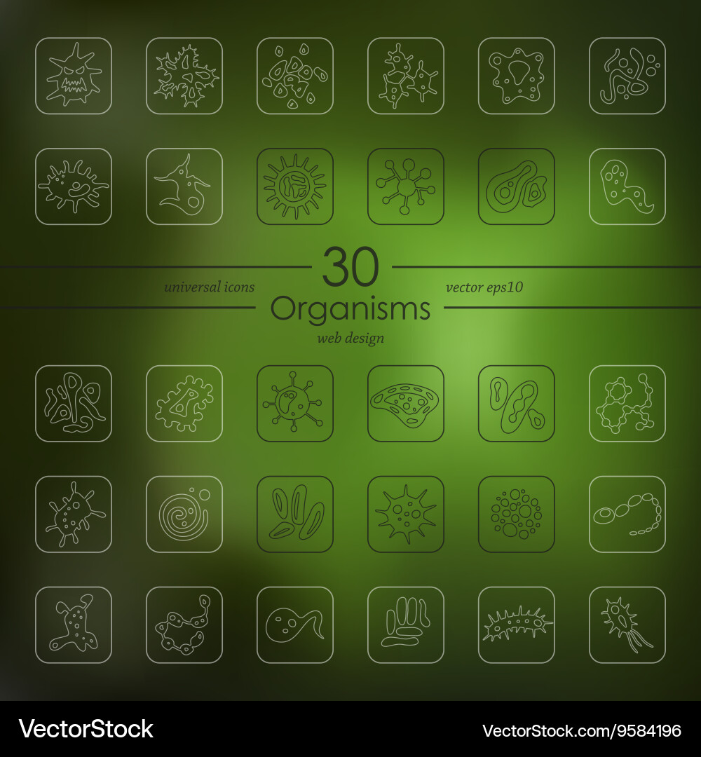 Set of organisms icons Royalty Free Vector Image