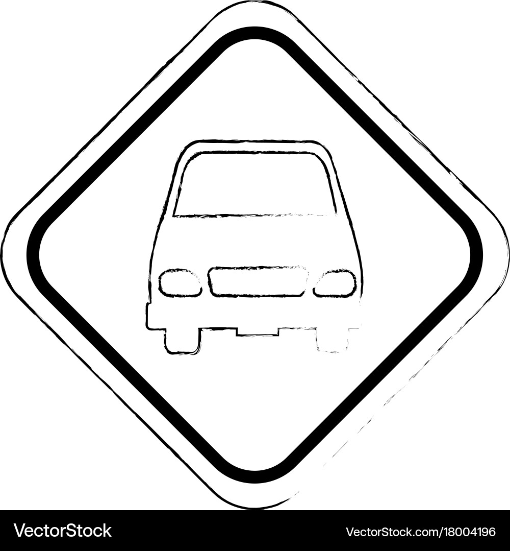 Traffic signal with car Royalty Free Vector Image
