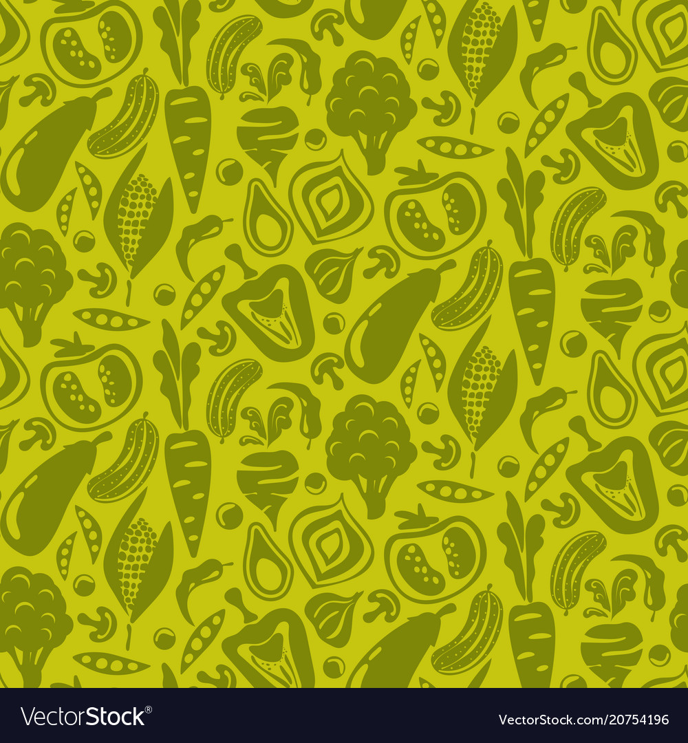 Vegetable green seamless background Royalty Free Vector