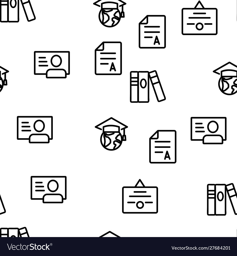 Academy study seamless pattern Royalty Free Vector Image