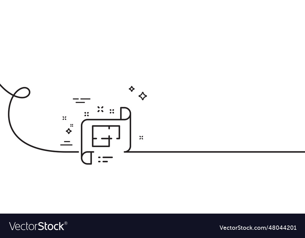 Architectural plan line icon technical project Vector Image