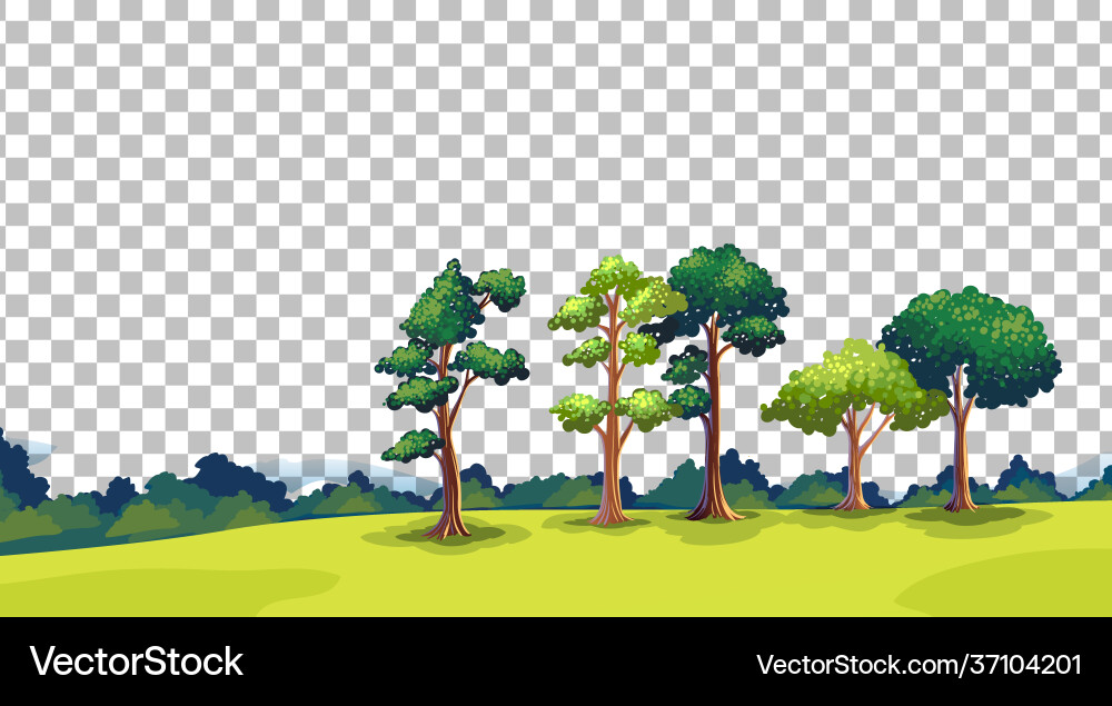 Blank nature scene landscape on transparent Vector Image