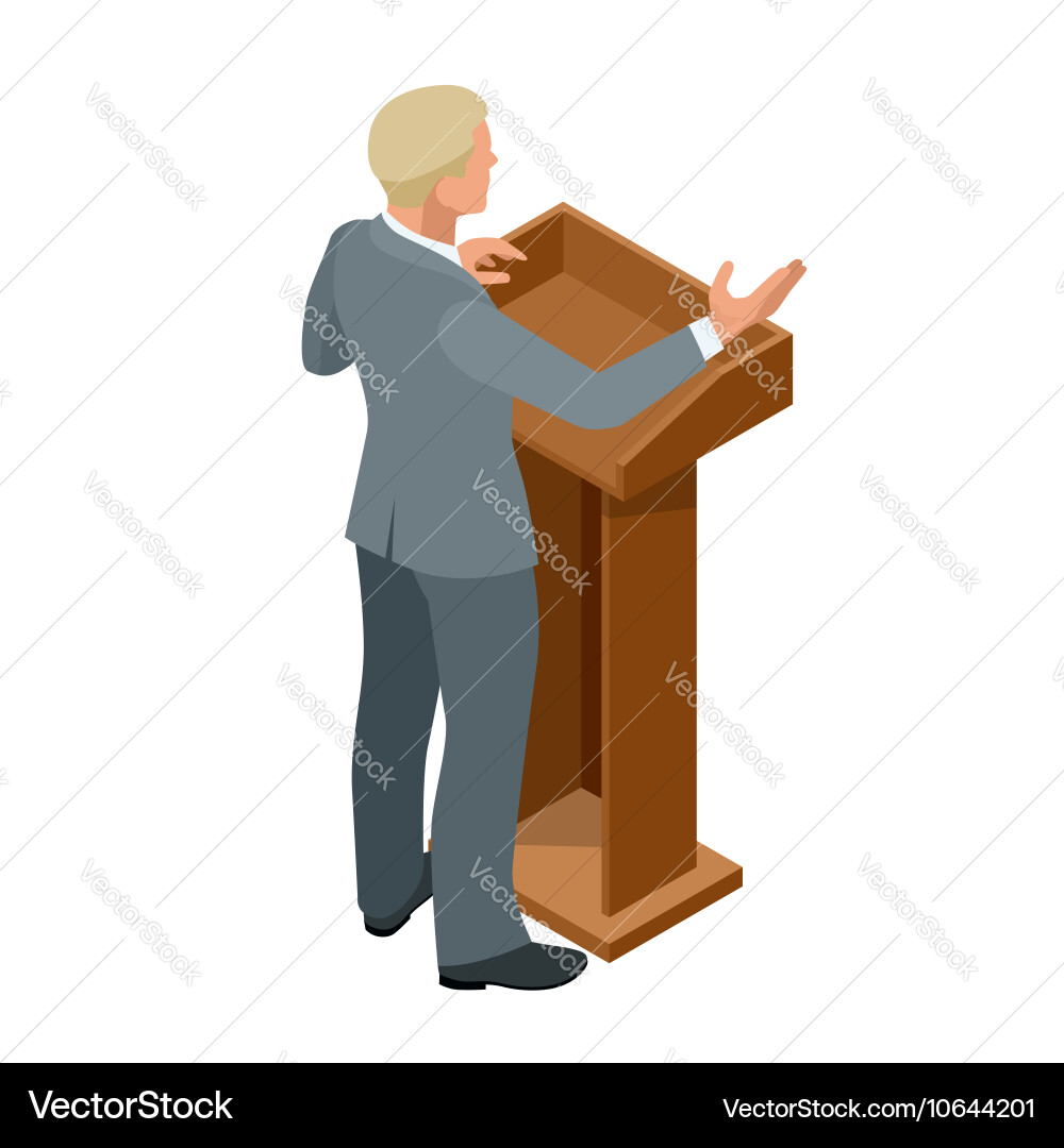 Business man giving a presentation in conference Vector Image