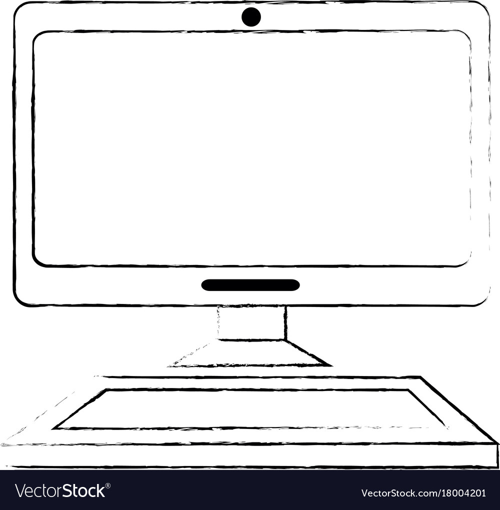 Computer desktop isolated icon Royalty Free Vector Image