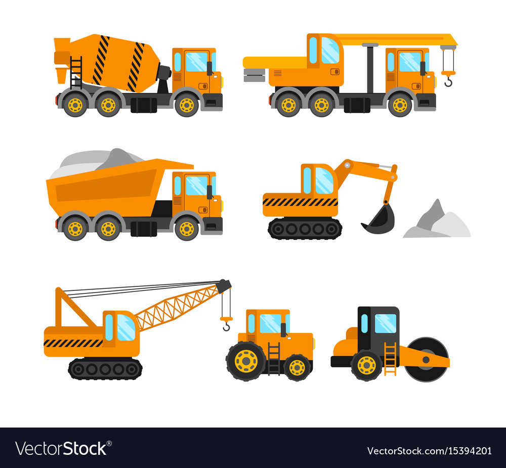 Construction machine set Royalty Free Vector Image